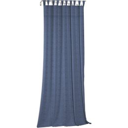 Vorhang WIRTH, B:150cm H:365cm, blau, Baumwolle, Leinen, Modal, Wohnzimmer, Gardinen, "Wiessee", nach Ma&szlig;