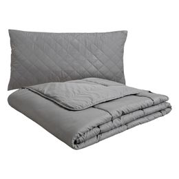 Microfaserbettdecke + Microfaserkissen OTTO HOMEgrau, Bezug: 100% Polyester. F&uuml;llung: 100% Polyester, Bettwaren-Sets, "Clarra Spar Set, Decke +