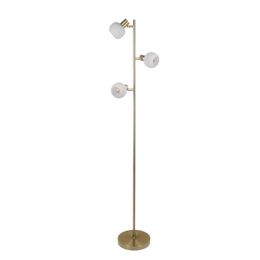 N&auml;ve N&Auml;VE Stehlampe "Learta", 3, &Oslash; 10cm H: 154cm, 1 Stk., gold, Wohnzimmer, Leuchten, 3er Spot, exkl. 3x E14, messing matt, Glasschirme wei&szlig; opal, H: 154cm