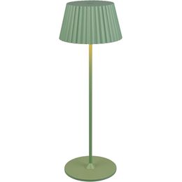 LED Au&szlig;en-Tischleuchte, H:39,1cm &Oslash;:13,5cm, gr&uuml;n, REALITY LEUCHTEN, Leuchten, "SUAREZ", Outdoor Akku Tischlampe inkl Ladestation USB-C, Touch-Dimmer