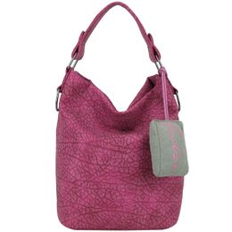 Damen Schultertasche "Ella Hobo", Fritzi aus Preussen, pink, Lederimitat, unifarben, Taschen, mit tollem Anh&auml;nger und kerniger Materialstruktur
