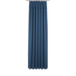 Vorhang WIRTH, B:150cm H:325cm, blau, Baumwolle, Leinen, Modal, Wohnzimmer, Gardinen, "Wiessee", nach Ma&szlig;