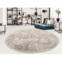 Teppich, H:8mm &Oslash;:200cm, gold, OCI DIE TEPPICHMARKE, Viskose, Wohnzimmer, Teppiche, "BESTELLER CAVA, auch als L&auml;ufer und in Rund", Glanz Viskose, mit