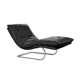 Relaxliege W.Schillig, B:75cm H:91cm T:170cm, grau, Longlife Xtra-Leder Z59: Glattleder mit modischer Pr&auml;gung. Hautst&auml;rke 0, 9 - 1, 1 mm, Wohnzimmer,