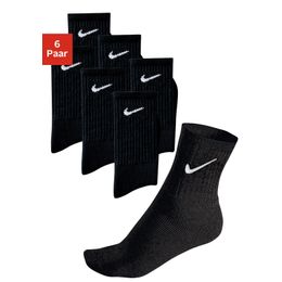 Sportsocken Nike, Damen, Gr. L (42/45), schwarz, Baumwolle, Elasthan, Polyester, elastisch, Socken Sportsocken, mit Fu&szlig;frottee