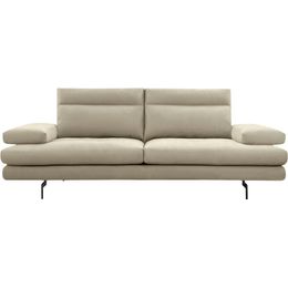 3,5-Sitzer Calia italia, B:228cm H:90cm T:113cm, beige, Mikrofaser mit Nubuk Optik (100% Polyester), Sofas, "Toby Wing, 228 cm breit, italienisches
