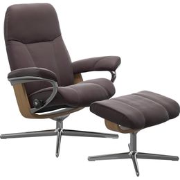 Relaxsessel stressless, B:82cm H:102cm T:72cm, rot, Wohnzimmer, Sessel, "Consul", mit Cross Base, Gr&ouml;&szlig;e S, M & L, Holzakzent Eiche, in 2