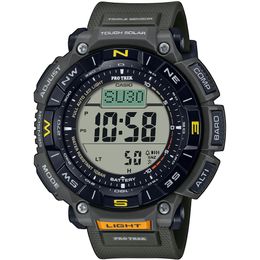 Casio PRO TREK Herren Chronograph, gr&uuml;n, Armbanduhren, Quarzuhr, Armbanduhr, Herrenuhr, Funk, Solar, Stoppfunktion, Weltzeit