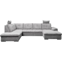 Wohnlandschaft WERK2, B:339cm H:97cm T:220cmgrau, 100% Polyester, Sofas, "Arena, B/T: 339/220 cm breit, moderner, einladender Sitzkomfort", mit