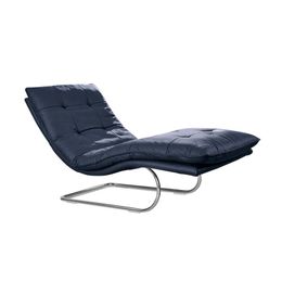 Relaxliege W.Schillig, B:75cm H:91cm T:170cm, blau, Longlife Xtra-Leder Z59: Glattleder mit modischer Pr&auml;gung. Hautst&auml;rke 0, 9 - 1, 1 mm, Wohnzimmer,