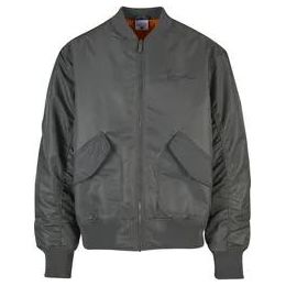 Bomberjacke Karl Kani "Karl Kani Karl Kani Small Signature Distressed Bomber Jacket", Herren, Gr. XS, anthrazit, 100% Polyamid, unifarben, normal, amerikanischer Ausschnitt, Jacken Bomberjacke