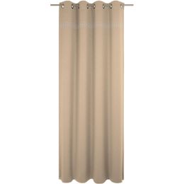 Vorhang WIRTH, B:150cm H:155cm, beige, Baumwolle, Leinen, Modal, Wohnzimmer, Gardinen, "Wiessee", nach Ma&szlig;