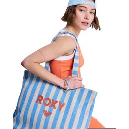 Roxy Damen Strandtasche "Fairy Beach", blau, Obermaterial: 53% Baumwolle, 30% Polyester, 8% Modacryl, 6% Viskose, 3% Nylon., Taschen