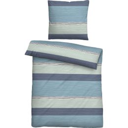 Bettw&auml;sche "260995", petrol, B/L: 135cm x 200cm, 1 Stk., 1 Stk., Microfaser, B/L: 80cm x 80cm, 2, Microfaser, Obermaterial: 100% Polyester, CASTELL - MARKENBETTW&Auml;SCHE, Bettw&auml;sche, Bettw&auml;sche, Seersucker, b&uuml;gelfrei, pflegeleicht, Rei&szlig;verschluss, ganzj&auml;hrig