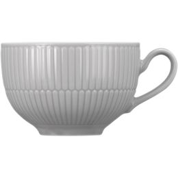 Seltmann Weiden Cappuccinotasse "Amina", &Oslash; 12,9cm x 6,7cm, 350ml, 1, grau, Trinkgef&auml;&szlig;e, Cappucinotasse aus Porzellan mit Relief