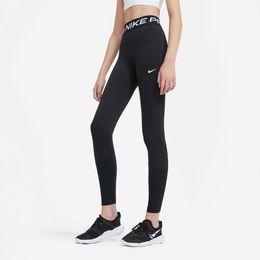 Nike M&auml;dchen Leggings "G NP LEGGING", schwarz, Gr. M, Obermaterial: 83% Polyester, 17% Elasthan, Hosen, mit Logodruck und Logoschriftz&uuml;gen, besonders