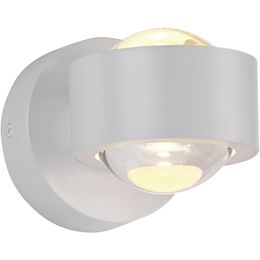 JUST LIGHT LED Wandleuchte "AKKU-CHIA", wei&szlig;, 2, &Oslash; 9cm H: 9cm, 1 Stk., Leuchten, Akkubetrieben inkl. USB-Ladekabel, 5 Stufen Dimmung + Timerfunktion, LED Wandleuchte