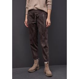 Cecil Damen Jogger Pantsdeep roast braun, Gr. 44, unifarben, Stoff, 90% Polyester, 10% Elasthan, Hosen, mit Zipper-Taschen
