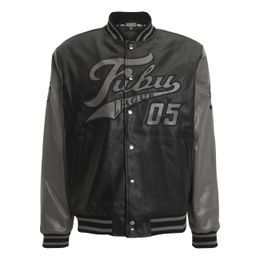 Fubu Herren Anorak "Fubu Herren FM231-024-1 Fubu Varsity Leather Jacket", schwarz-wei&szlig;, Gr. S, mehrfarbig, 100% Polyester, Jacken