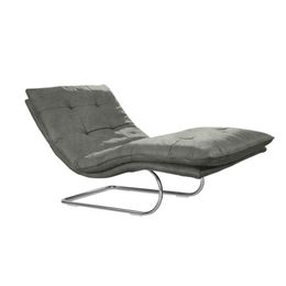 Relaxliege W.Schillig, B:95cm H:91cm T:170cm, grau, Stoff S37 (100% Polyester), Wohnzimmer, Sofas, "daily dreams", in Waffelkissen-Optik, wahlweise