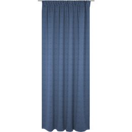 Vorhang WIRTH, B:150cm H:145cm, blau, Baumwolle, Leinen, Modal, Wohnzimmer, Gardinen, "Wiessee", nach Ma&szlig;
