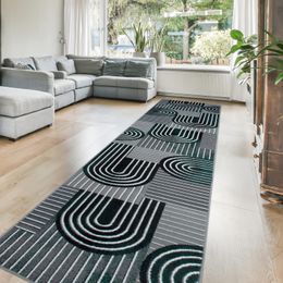 Teppich OTTO HOME, B:67cm H:8mm L:230cmdunkelgr&uuml;n, Kunstfaser, Wohnzimmer, Teppiche, "Lysandra", 3D-Effekt, softer Kurzflor, pflegeleicht, leichter
