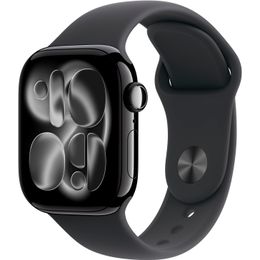 Apple Smartwatch "Watch Series 11", 42mm, ohne eSIM, S/M, Sport Bandschwarz, schwarz, Smartwatches