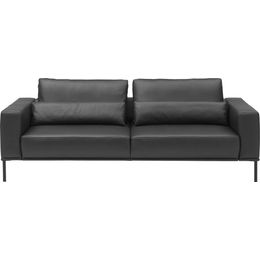 3-Sitzer Musterring, B:222cm H:88cm T:107cm, schwarz, 100% Leder, Sofas, "JustBPM100, 222 cm breit, aus hochwertigem Leder", wahlweise mit