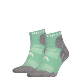 Head Damen Kurzsocken "Head HIKING ALL CLIMATES QUARTER 2P", Gr. 39, gr&uuml;n, Materialmix, Socken, mit Logostickerei