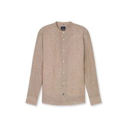 OLYMP Herren Langarmhemd "OLYMP Casual, Regular Fit, Stehkragen"natur, Gr. XL, 100% Leinen, Hemden