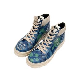 DOGO Damen Winterboots "Adriana Born To Travel In The Ocean Damen Stiefeletten", Gr. 36, blau, Lederimitat, Schuhe, Handgefertigt