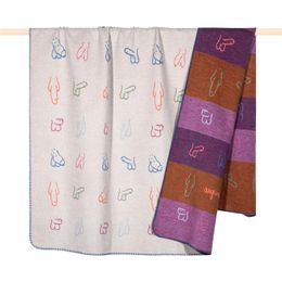 Wohndecke Pad, B:150cm L:200cm, bunt, Mischgewebe, Wohndecken, "DICKIES", Made in Europe, Wendefunktion, gestreift, 150x200 cm