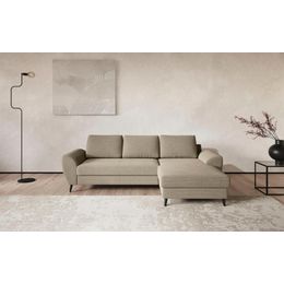 Ecksofa COTTA, B:255cm H:83cm T:154cmtoffee, 96% POLYESTER (PES) 4% POLYAMID(PA), Wohnzimmer, Sofas, "Terra L-Form, B: 255cm, Top Sitzkomfort durch