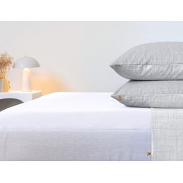 Spannbettlaken Dyckhoff, B:140cm L:200cmwei&szlig;, Jersey, Obermaterial: 95% Baumwolle, 5% Elasthan, Bettlaken, "Uni", Angenehm weich, besonders flexibel,