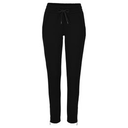 Damen Relaxhose, BENCH. LOUNGEWEAR, Gr. 32, schwarz, Sweatware, Obermaterial: 60% Baumwolle, 40% Polyester, unifarben, Basic, Hosen, mit schmalem