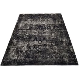 L&auml;ufer, B:80cm H:8mm L:300cm, schwarz, OCI DIE TEPPICHMARKE, Viskose, Flur, Teppiche, "BESTELLER MAGIC", Glanz Viskose, mit Fransen, Hoch Tief