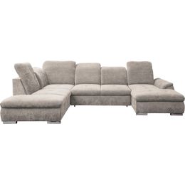 Wohnlandschaft WERK2, B:356cm H:105cm T:237cm, beige, 100% Polyester, Sofas, "Pula, modern, funktionell und gem&uuml;tlich", verstellbare Kopfteile, mit