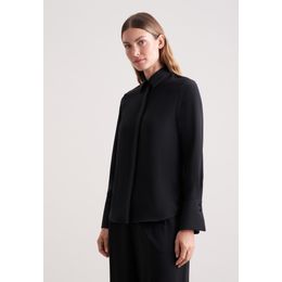 Seidensticker Damen Hemdbluse, schwarz, Gr. 38, unifarben, 100% Polyester, Blusen, 1/1 Kragen Uni