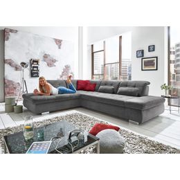 Ecksofa DIE PLANBAR, B:323cm H:84cm T:260cm, grau, 100% Polyester, Wohnzimmer, Sofas, "MP-IN17004 L-Form, Breite 323 cm, mit Federkern-Polsterung",