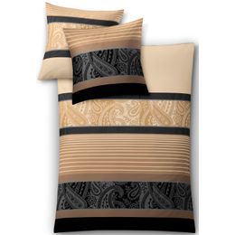 Bettw&auml;sche Kleine Wolke, beige, Mako-Satin, Obermaterial: 100% Baumwolle, Bettw&auml;sche, "Cambridge in Gr. 135x200 oder 155x220 cm", gestreifte
