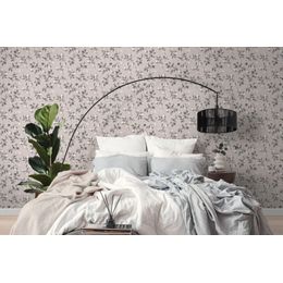 A.S. Cr&eacute;ation A.S. CR&Eacute;ATION Vliestapete "Pure Elegance Blumen-Tapete Mustertapete Bl&uuml;mchen Blattmuster", B/L: 0,53m x 10,05m, Rollen: 1, beige, Wohnzimmer,