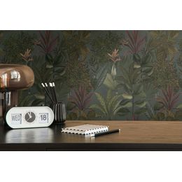 Livingwalls LIVING WALLS Vliestapete "Drawn Into Nature Dschungel-Tapete Mustertapete", B/L: 0,53m x 10,05m, Rollen: 1, bunt, Wohnzimmer, Tapeten, Vliestapete