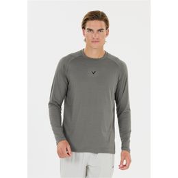 Sweatshirt Virtus "Neva", Gr. L, dunkelgrau, 56% Polyester, 37% Polyamid, 7% Elasthan, unifarben, normal, Rundhals, Sweatshirts Sweatshirt, 4-Wege Stretch