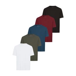 MAN'S WORLD MAN'S WORLD Herren Rundhalsshirt, blau, Basic, Gr. XL, unifarben, Single Jersey, Obermaterial: 100% Baumwolle, Shirts, Kurzarm, Regular Fit,