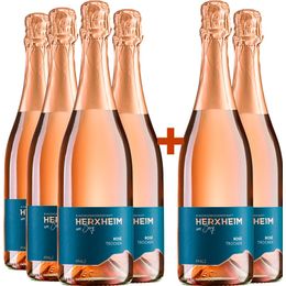 Winzergenossenschaft Herxheim am Berg 4+2 Paket Ros&eacute; Sekt Sp&auml;tburgunder 2023 Trocken - Pfalz &ndash; Probierpaket b.A.