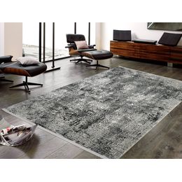 Teppich, B:40cm H:8mm L:60cm, grau, OCI DIE TEPPICHMARKE, Viskose, Wohnzimmer, Teppiche, "BESTELLER CAVA, auch als L&auml;ufer und in Rund", Glanz