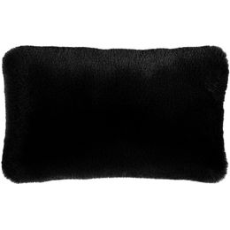 Dekokissen Pad, B:35cm H:2cm L:60cm, schwarz, Polyester, Dekokissen_Sitzkissen_Kissenh&uuml;llen, "Evita", Kunstfell
