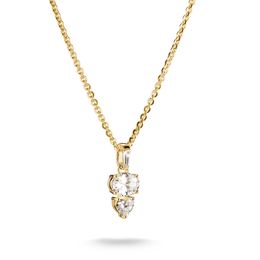 Thomas Sabo Damen Kette mit Anh&auml;nger "Silberkette mit Zirkonia", 45, Silber 925 (recycelt)gelbgoldfarben, kristallwei&szlig;, Silber 925 (recycelt),
