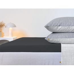 Spannbettlaken Dyckhoff, B:90cm L:200cmschwarz, Jersey, Obermaterial: 95% Baumwolle, 5% Elasthan, Bettlaken, "Uni", Angenehm weich, besonders