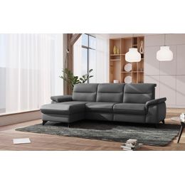 Sit & More Ecksofa SIT & MORE, B:260cm H:91cm T:175cm, grau, 100% Polyester, Wohnzimmer, Sofas, "Astoria L-Form", wahlweise mit motorischer Relaxfunktion